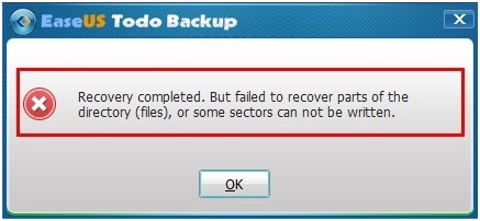 Failed to recover directory files in EaseUS Todo Backup - Techyv.com